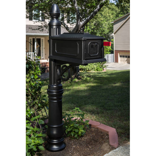 Gibraltar Mailboxes Stratford All-in-One, Medium, Plastic, Mailbox & Post Combo, Black & Reviews ...